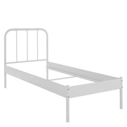 Pharao24.de Einzelbett Einzelbettgestell in Wei&szlig; Liegefl&auml;che 90x200 cm