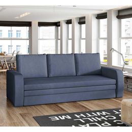 Pharao24.de Schlafsofa Sofa in Jeansblau 220 cm breit