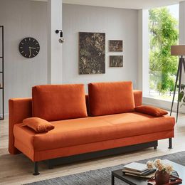Pharao24.de Modernes Zweisitzer Sofa in Kupferfarben Federkern