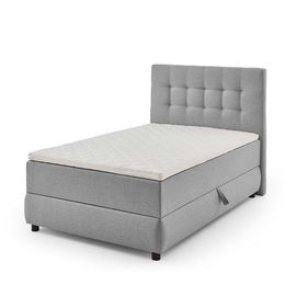 Pharao24.de Single Bett mit Box Matratze in Grau Stoff modernes Design
