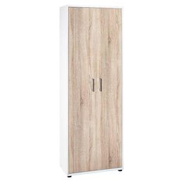 Pharao24.de Ordnerschrank 183 cm hoch Sonoma-Eiche und Wei&szlig;
