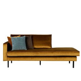 Pharao24.de Sofa Recamiere in Honigfarben Samt Armlehne links