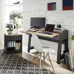 Pharao24.de Laptopschreibtisch mit Rollcontainer Landhausstil (zweiteilig)