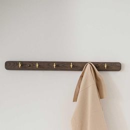 Pharao24.de Garderobenhaken Leiste aus Eiche Massivholz 65 cm breit