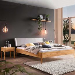 Pharao24.de Naturholzbetten Wildbuche ge&ouml;lt 160x200 und 180x200 cm mit Polsterkopfteil