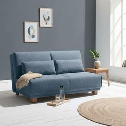 Pharao24.de Klappcouch in Blau Stoff Made in Germany