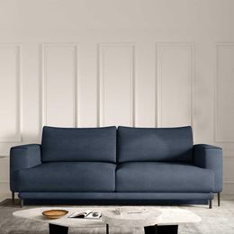 Pharao24.de Dreisitzer Sofa Sofa in Dunkelblau aus Webstoff