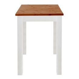 Pharao24.de Kiefer massiv Bar Tisch in Bernsteinfarben und Wei&szlig; 103 cm hoch