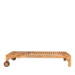 Pharao24.de Garten Rollliege aus Teak Massivholz 200x62 cm