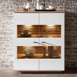Pharao24.de Highbord Wohnzimmer modern 110 cm breit 136 cm hoch