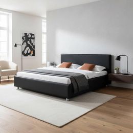 Pharao24.de Jugendbett in Schwarz gepolstert