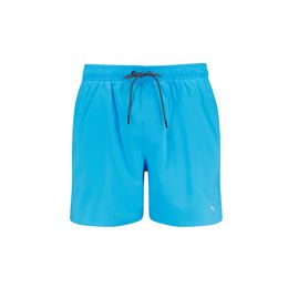 Badeshorts Puma "Puma SWIM MEN MID SHORTS 1P", Herren, Gr. M, N-Gr, blau (light blau), Web, Obermaterial: 100% Polyester, Badehosen, High-Tech Reißverschluss an der Gesäßtasche, Seitentaschen