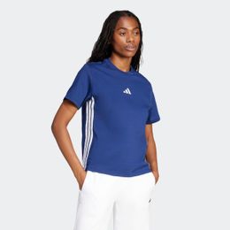 T-Shirt adidas Sportswear "W 3S SJ T", Damen, Gr. M, blau (dunkelblau, weiß), Obermaterial: 100% Baumwolle, normal, Rundhals, Shirts