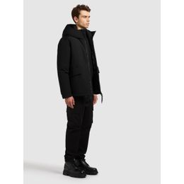Anorak Khujo "OREG", Herren, Gr. L, schwarz, 85% Polyester, 15% Baumwolle, unifarben, eingesetzt elastischer Bund mit Windstopper, Jacken
