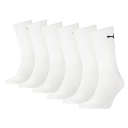 Socken Puma "Puma UNISEX CREW SOCK 6P ECOM", Damen, Gr. 47-49, weiß, Baumwollmischung, Socken Socken, Cat-Logo, Frottee-Sohle, Ripp-Bündchen