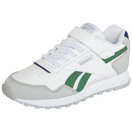 Sneaker Reebok CLASSIC "REEBOK GLIDE ELASTIC LACE & TOP STRAP", M&auml;dchen, Gr. 33, wei&szlig;, grau1, classiccobalt, Synthetik, Schuhe Sneaker