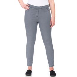 Jeansjeggings KjBRAND "JENNY", Damen, Gr. 42, N-Gr, grau, Denim/Jeans, Obermaterial: 78% Baumwolle, 18% Polyester, 4% Elasthan, unifarben, skinny fit lang, Jeans, angenehm weiche Quer-Stretch Qualität