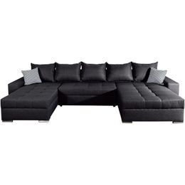 Wohnlandschaft Collection AB, B:333cm H:84cm T:161cmanthrazit, 100% Polyester, Sofas, "Josy XXL U-Form, B: 333 cm, mit 2 Recamieren 77 & 97 cm", mit