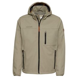 Softshelljacke Camel Active, Herren, Gr. 58, grün (khaki), Web, Obermaterial: 100% Polyester, unifarben, gerade hüftbedeckend, Rundhals, elastischer Bund, Jacken, mit Kapuze