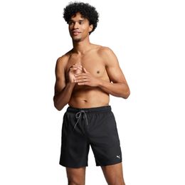 Badeshorts Puma "Puma SWIM MEN MID SHORTS 1P", Herren, Gr. XS, N-Gr, schwarz, Web, Obermaterial: 100% Polyester, unifarben, Badehosen, High-Tech Reißverschluss an der Gesäßtasche, Seitentaschen