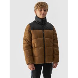 Steppjacke 4F, Jungen, Gr. 164, braun (light braun), Steppware, Obermaterial: 100% Polyamid. Futter: 100% Polyester. Wattierung: 100% Polyester, colorblocking, Jacken