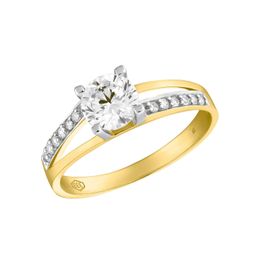 Fingerring Amor "Solit&auml;r, 2020396-97-98-99-202400" Gr. 60, gold (gelbgoldfarben, kristallwei&szlig;), Fingerringe, Damen, 60, Gelbgold 333, Fingerring, mit Zirkonia (synth.)