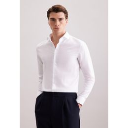 Businesshemd Seidensticker "Schwarze Rose", Herren, Gr. M (40), normale &Auml;rmell&auml;ngen, wei&szlig;, 100% Baumwolle, gestreift, tailored fit, 2-Knopf-Manschette, Hemden, Shaped 1/1 Kentkragen Gestreift