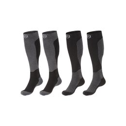 Kniestrümpfe Apollo "ADULTS SKI SOCKS DESIGN", Herren, Gr. 35-38, bunt (multi schwarz), Materialmix, bestickt, unifarben, elastisch, Socken, Unisex, hoch, mit Logostickerei in zwei verschiedenen Designs