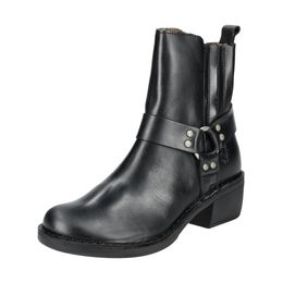 Stiefelette Fly London "Fly London Stiefelette Leder", Damen, Gr. 38, schwarz, Leder, Schuhe Stiefelette