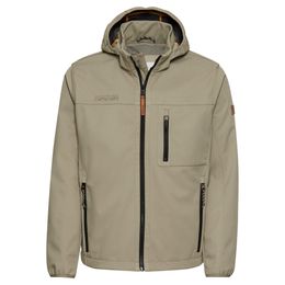 Softshelljacke Camel Active, Herren, Gr. 58, grün (khaki), Web, Obermaterial: 100% Polyester, unifarben, gerade hüftbedeckend, Rundhals, elastischer Bund, Jacken Softshelljacke, mit Kapuze