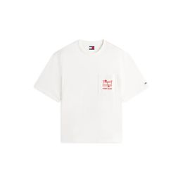 Tommy Jeans T-Shirt Herren Gr&ouml;&szlig;e XXL orangerot / wei&szlig;