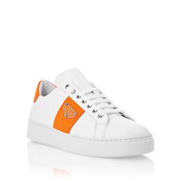 Philipp Plein Sneaker Herren Gr&ouml;&szlig;e 46 orange / silber / wei&szlig;