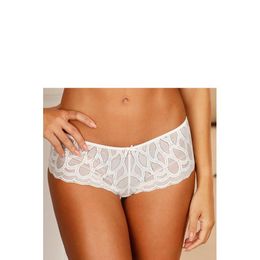 Lascana Panty 'Evita' wei&szlig; Gr. 44/46 f&uuml;r Damen. Mit Spitze, Schleife, Schmuckelement