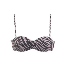 Lascana B&uuml;gel-Bandeau-Bikini-Top 'Kaa' mehrfarbig Gr. 34 Cup B. Mit Seitlichen St&auml;bchen Und Mit B&uuml;gel. Nachhaltig.