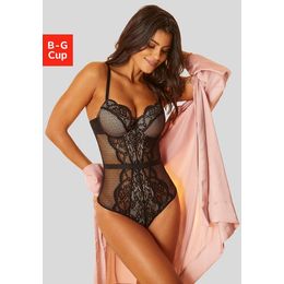Lascana Body schwarz Gr. 80 Cup E f&uuml;r Damen. Mit B&uuml;gel. Eng