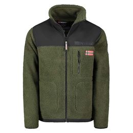 Geographical Norway Fleecejacke "Tuvalu" in Khaki - 75% | Gr&ouml;&szlig;e S | Herren-pullover-sport
