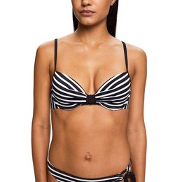 Esprit Bikini-Oberteil in Schwarz/ Wei&szlig; - 80% | Gr&ouml;&szlig;e 36D-Cup | Damen-bademode