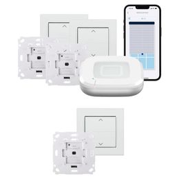 homematic IP Smart-Home-Zubeh&ouml;r &raquo;Starter Set Rollladensteuerung f&uuml;r 3 Rollladen&laquo; Wei&szlig; Kommuniziert verschl&uuml;sselt, f&uuml;r einen sicheren Zugriff auf...