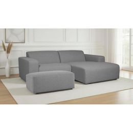 OTTO home Ecksofa &raquo;Koa,228cm, L-Form, Modulsofa, Webstoff, Cord, Struktur, Chenille&laquo; Designsofa, Set, Hocker inklusive, weicher Lounge-Sitzkomfort 
