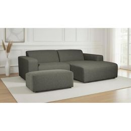 OTTO home Ecksofa &raquo;Koa,228cm, L-Form, Modulsofa, Webstoff, Cord, Struktur, Chenille&laquo; Designsofa, Set, Hocker inklusive, weicher Lounge-Sitzkomfort 