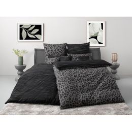 Tom Tailor HOME Bettwäsche »Ellja« 3 Stk. tlg. in Gr. 135x200 oder 155x220 cm, 100% Baumwolle, Leo Design anthrazit Obermaterial: 100% Baumwolle...
