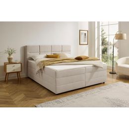 OTTO home Boxbett &raquo;Fillmore inkl. Bettkasten, Liegefl&auml;che 180x200 cm, in Boxspring-Optik&laquo; inkl. Topper, erh&auml;ltlich in verschiedenen Farben beige