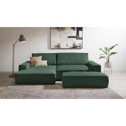 Home Affaire Polsterecke »SHERWOOD XXL tief, L-Form, Schlaffunktion, Bigsofa, Cord, Leinenoptik« stellbar zum Schlafsofa (Krokodilverbinder), Cord,...