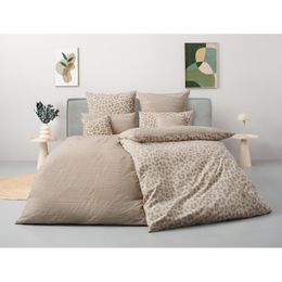 Tom Tailor HOME Bettwäsche »Ellja« 3 Stk. tlg. in Gr. 135x200 oder 155x220 cm, 100% Baumwolle, Leo Design taupe Obermaterial: 100% Baumwolle B/L:...