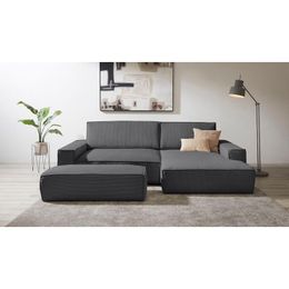 Home Affaire Polsterecke &raquo;SHERWOOD XXL tief, L-Form, Schlaffunktion, Bigsofa, Cord, Leinenoptik&laquo; stellbar zum Schlafsofa (Krokodilverbinder), Cord, 