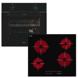 Exquisit Backofen-Set &raquo;EBE255-020 schwarz&laquo; Set, 2 Stk. tlg. Schwarz Backofen steckerfertig, Kochfeld mit Anschlusskabel &ndash; f&uuml;r sofortigen Einsatz