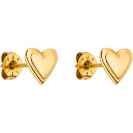 PURELEI Paar Ohrstecker &raquo;Schmuck Geschenk Secret Ohrringe&laquo; gelbgoldfarben Die kleinen Ohrstecker in Herzform verleihen jedem Look einen Hauch Romantik