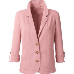 CR&Eacute;ATION L Damen Blazer mit Kn&ouml;pfen in Horn-Optik rosenquarz Gr&ouml;&szlig;e 42