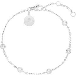 PURELEI Armband &raquo;Schmuck Geschenk Spotlight Armkette&laquo; mit Zirkonia (synth.) edelstahlfarben-kristallwei&szlig; + kristallwei&szlig; 19 cm Filigranes Armband...