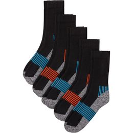 bonprix Sportsocken Thermo Tennissocken mit Innenfrottee (5er Pack) schwarz kobaltt&uuml;rkis/orange 39-42 39-42 Sportsocken mit w&auml;rmender Funktion f&uuml;r...